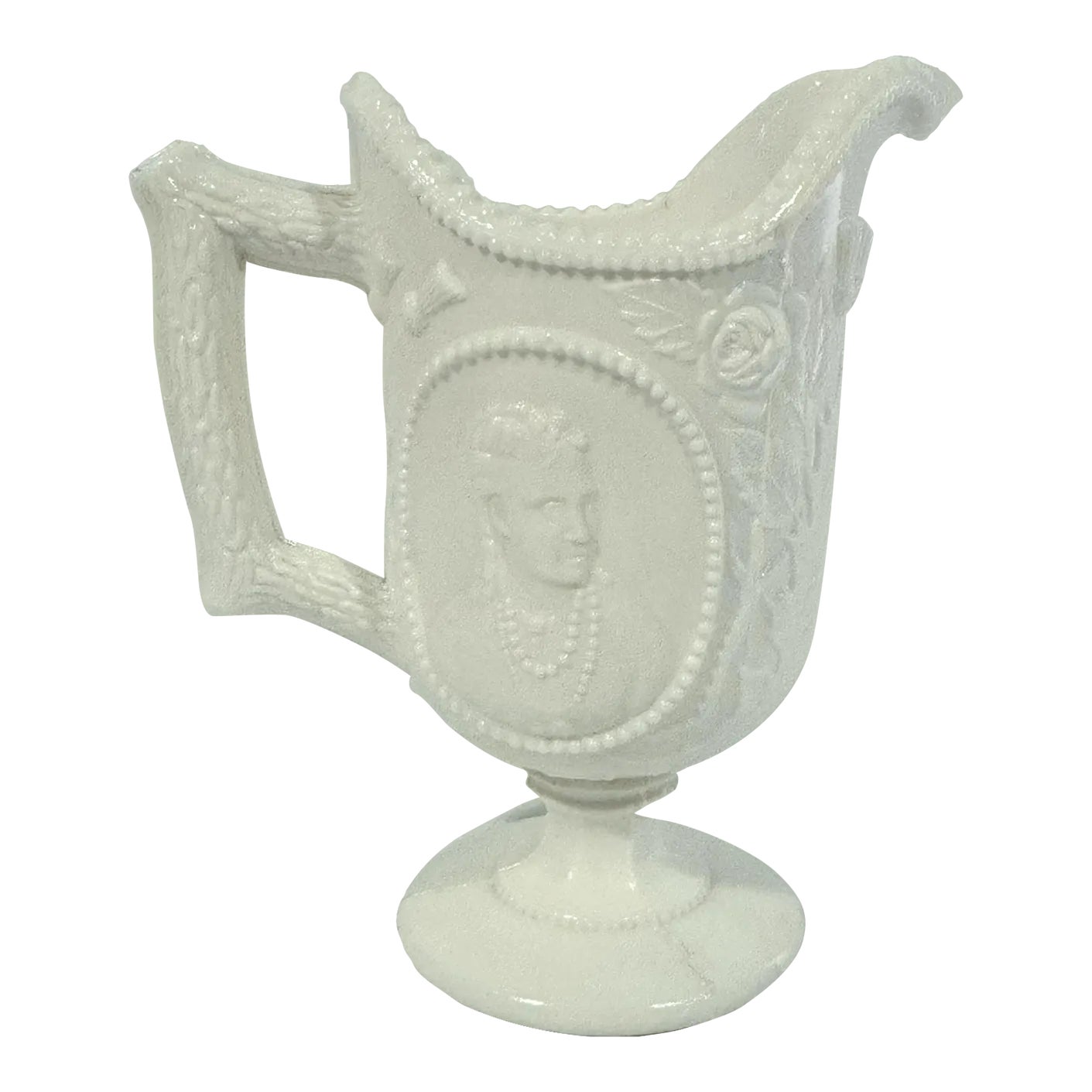 Late 19th Century Princess Louise Pink Milk Glass Jug | Chairish