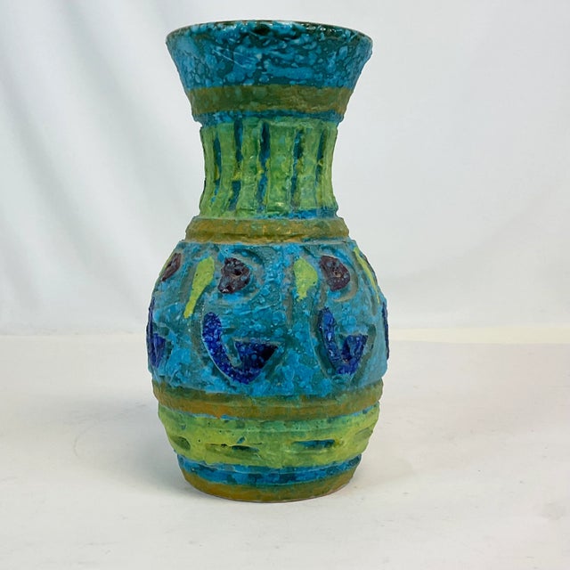 1960s Boho Chic Italian Bitossi Style Pottery Vase. | Chairish