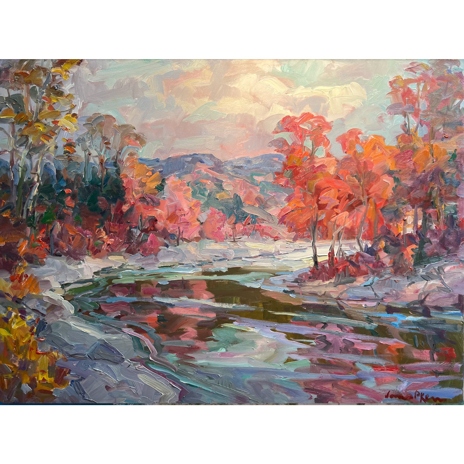 "October Reflections" Contemporary Impressionist Landscape Oil Painting ...
