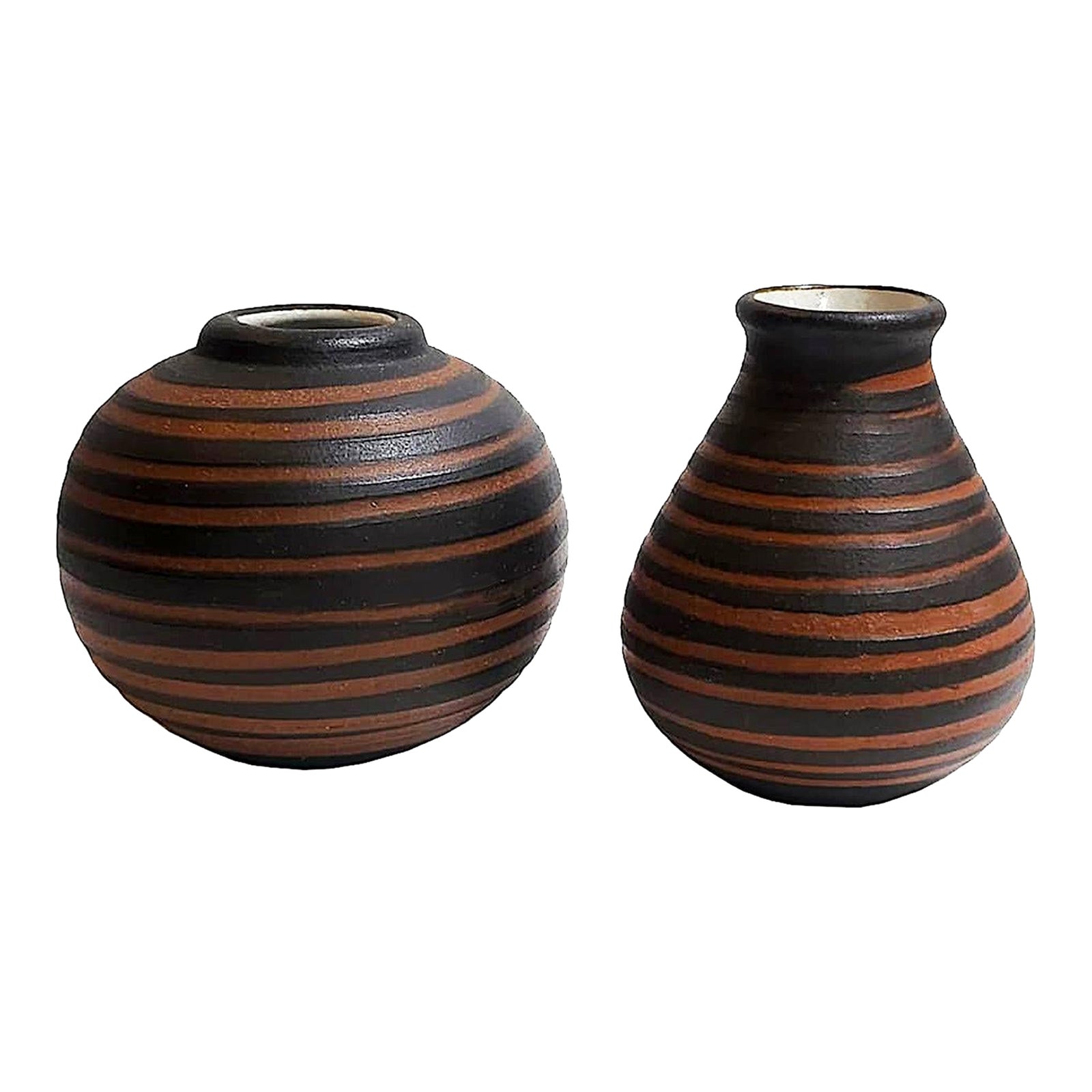 Vintage Signed Studio Pottery Bud Vases by Gotek - Colonia Tovar, Set ...