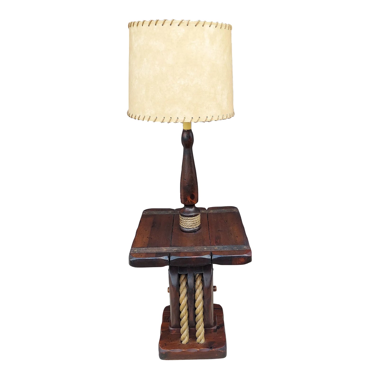 Vintage 1970s Nightwatch Lamp Co. Custom Nautical Style Floor Lamp With ...