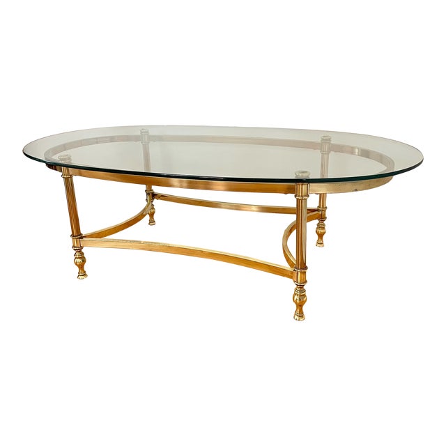 Vintage 1970s Brass and Glass Coffee Table | Chairish