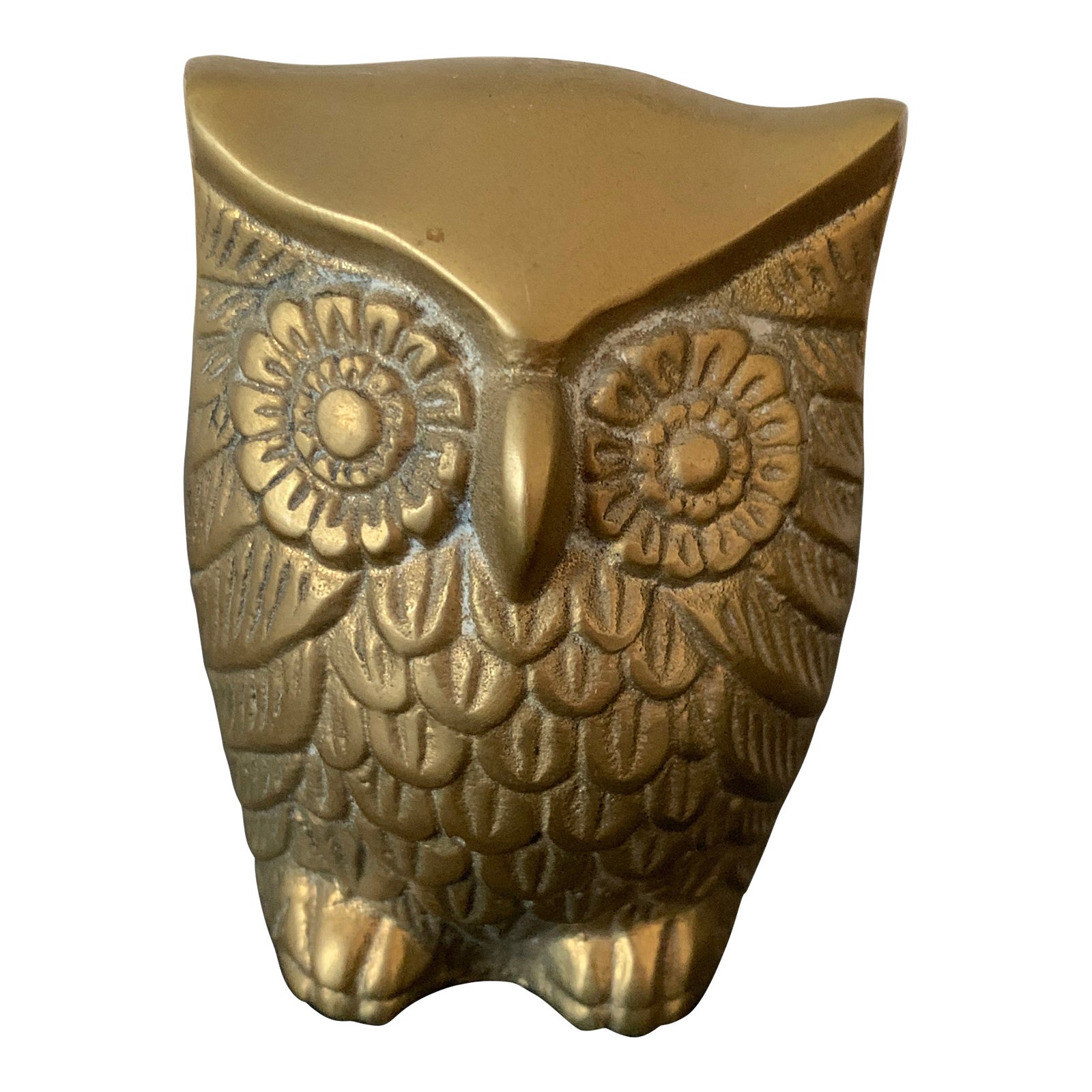 Vintage Mid 20th Century Brass Owl | Chairish