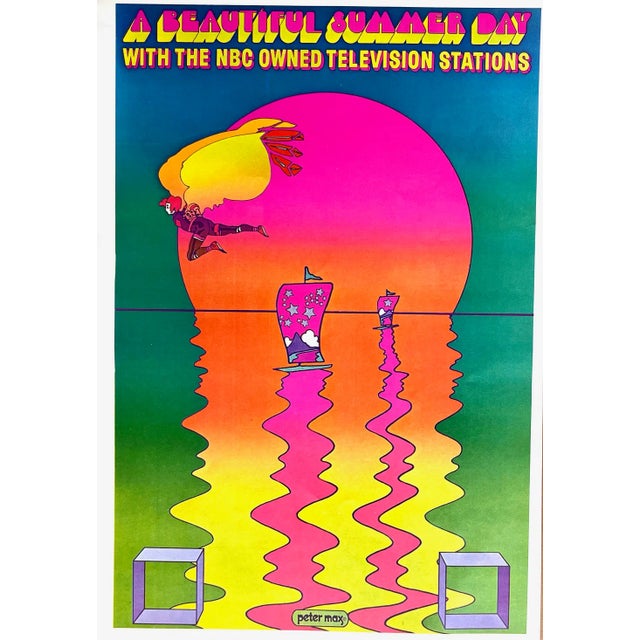 1970 Peter Max Pop Art Poster 23 Nbc | Chairish