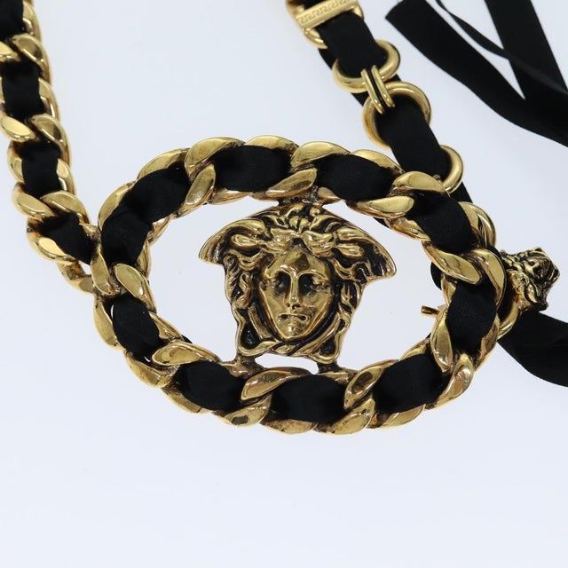 Gianni Versace Chain Belt Metal 35"" Gold Auth Am6254 | Chairish