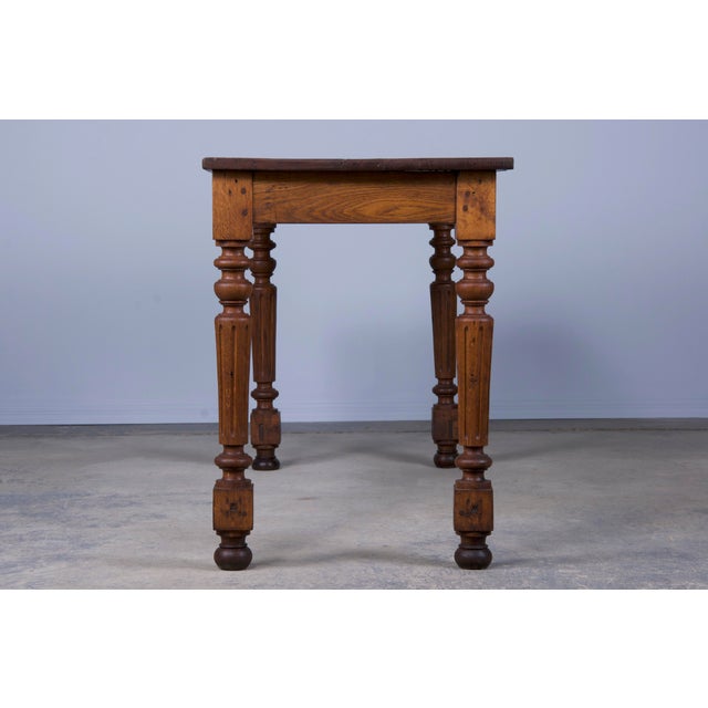 Antique French Louis XVI Style Oak Narrow Dining Table | Chairish