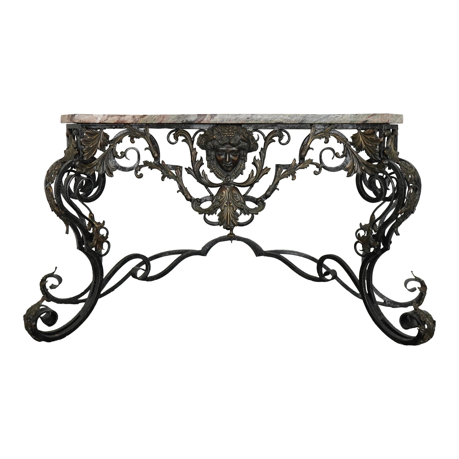 Vintage Neoclassical Console Table Attributed to Maitland-Smith | Chairish
