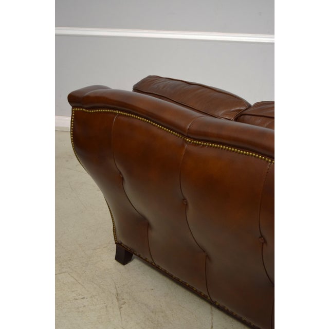 Hancock & Moore Leather 2 Piece Curved Design Sofa | Chairish