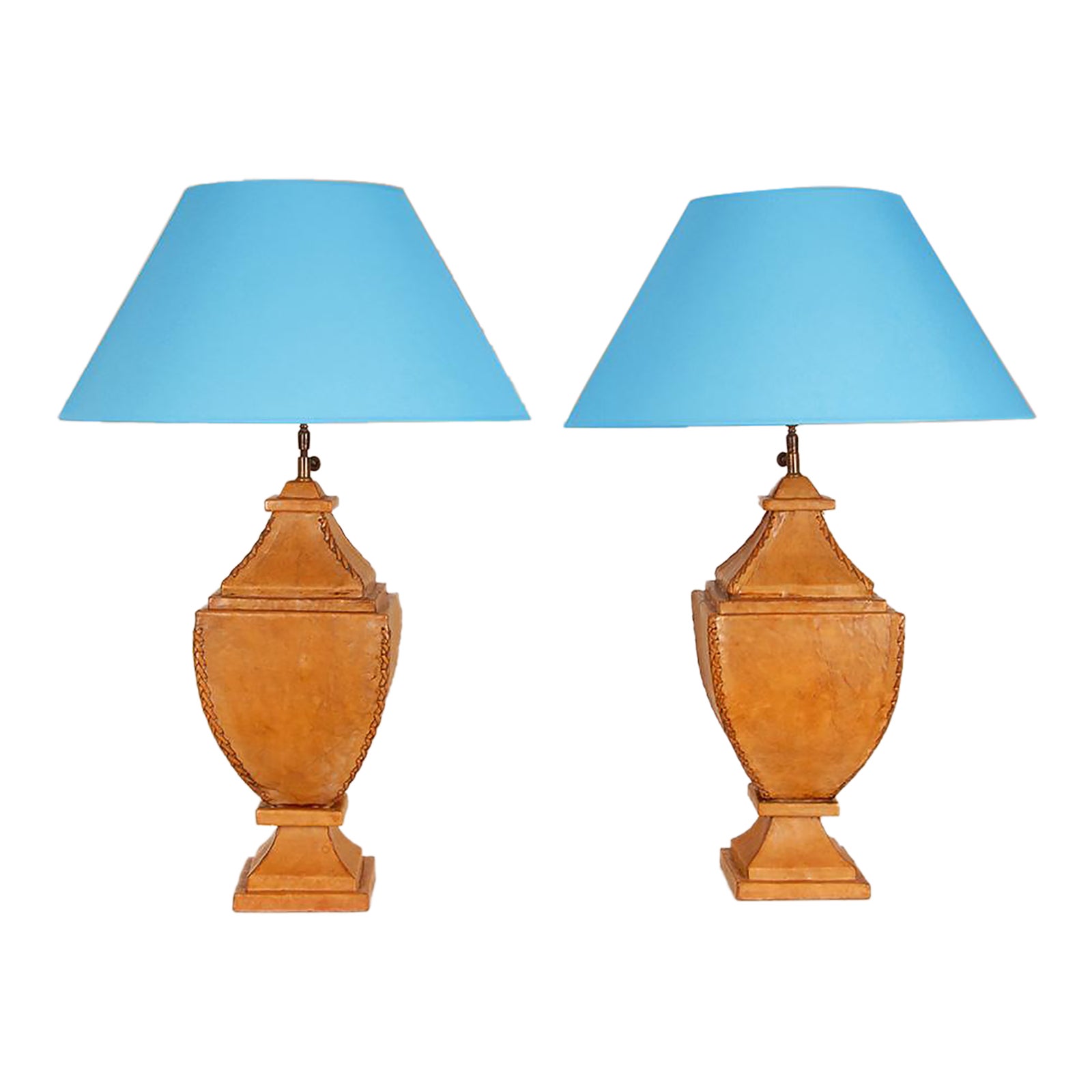 Traditional English Table Lamps Vintage Chesterfield Style Vase Lamps ...