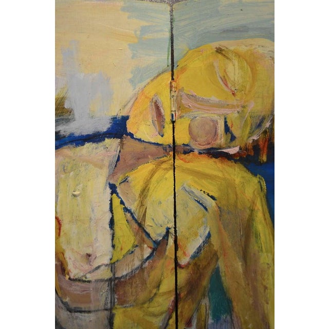 1980s Abstract Oil on Board Portrait Painting | Chairish