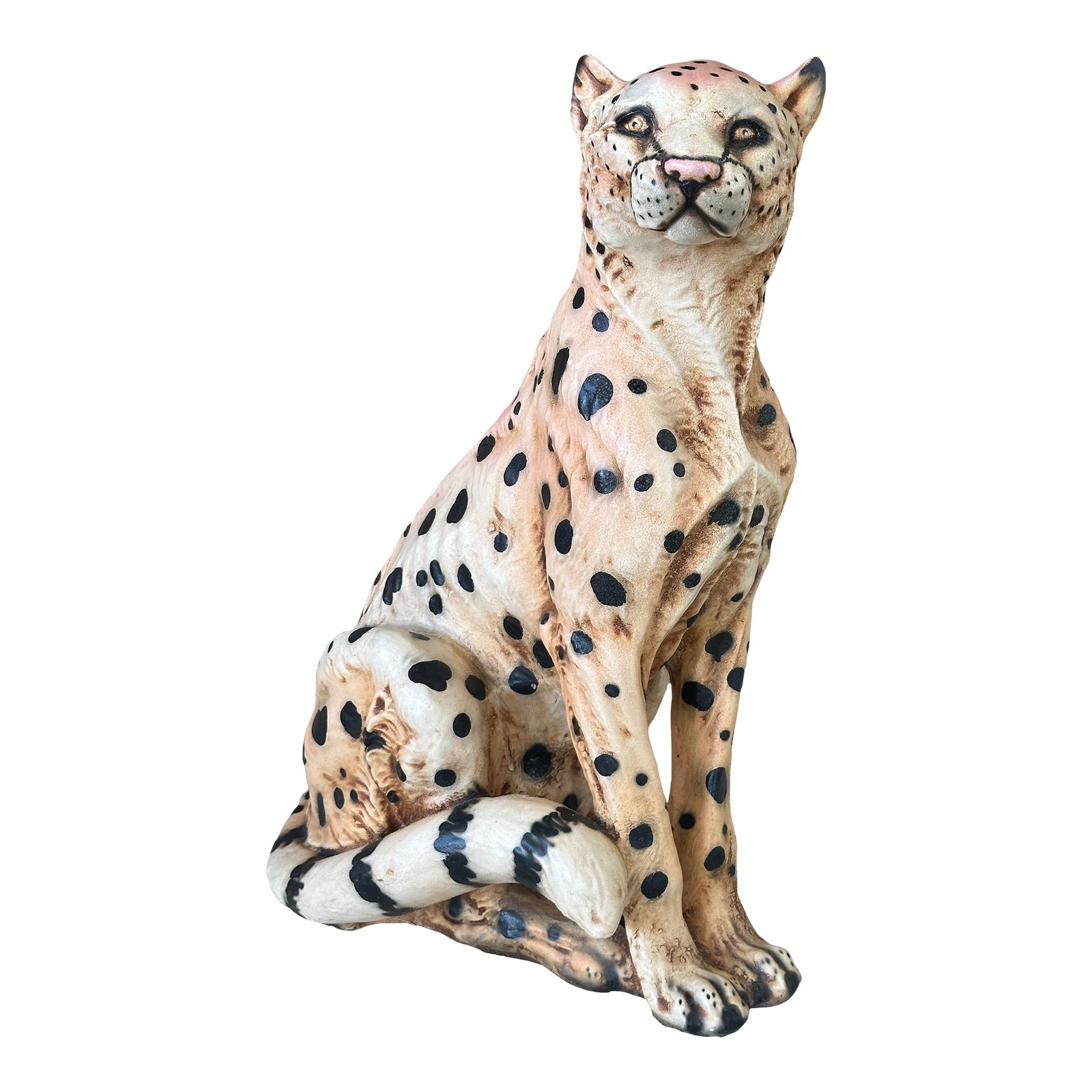 Vintage Regency Cast Resin Life Size Cheetah Decorative Object Statue ...