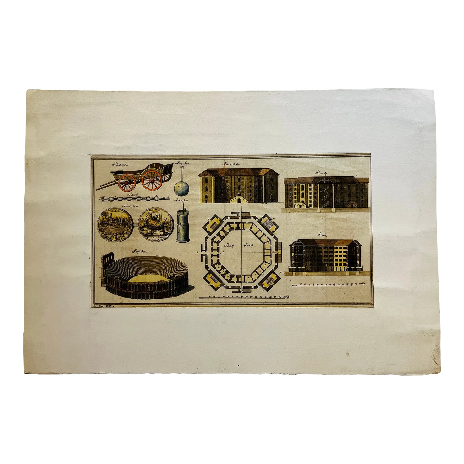 18th Century Architectural Structures Print | Chairish
