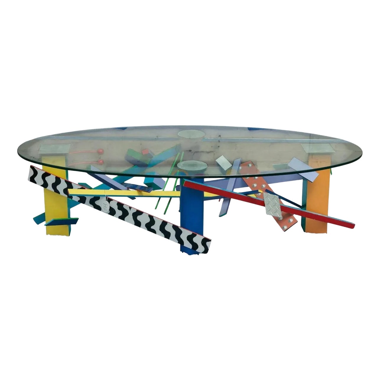 Memphis Style Aluminum Coffee Table | Chairish