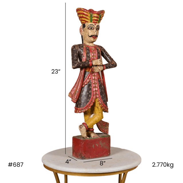 Vintage Traditional Handcrafted Rajasthani Cultural Man Figurine Indian ...