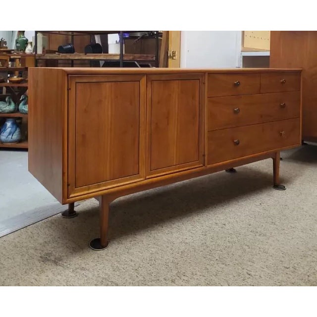 1970s Vintage Mid Century Modern Drexel Declaration Solid Walnut Credenza | Chairish