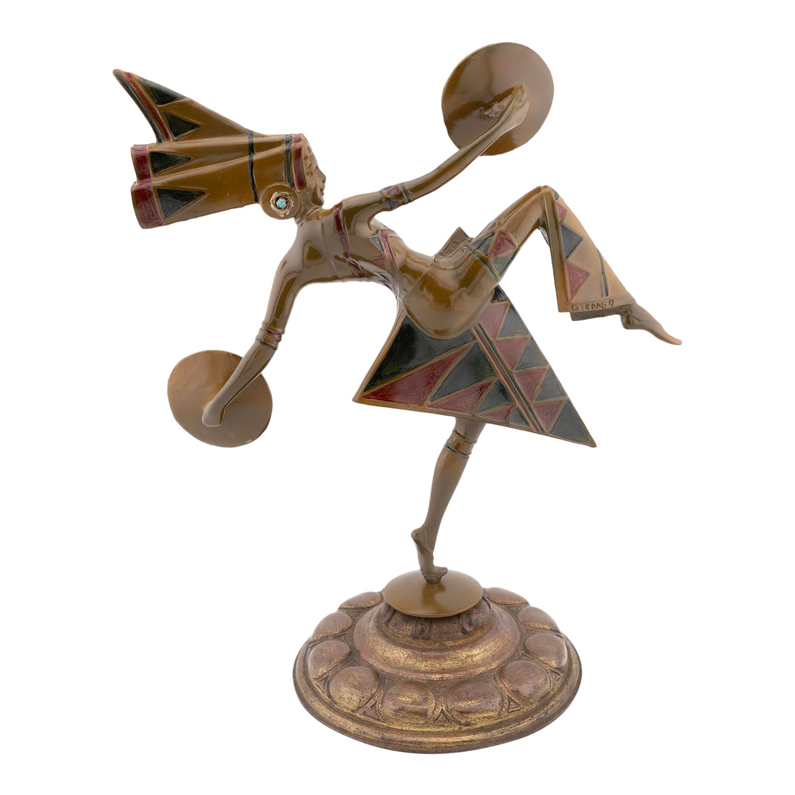 Art Deco Patinated Bronze Sculpture by Gerda Gerdago, Austria 1920s ...