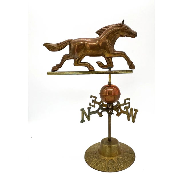 Vintage Country Copper and Brass Horse Weathervane | Chairish