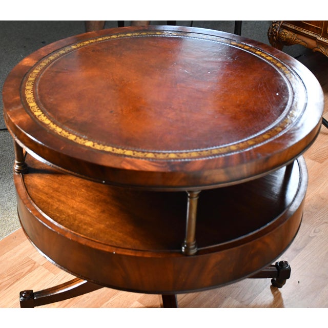 1930 Weiman English Regency Mahogany & Leather Top Side Table / End ...