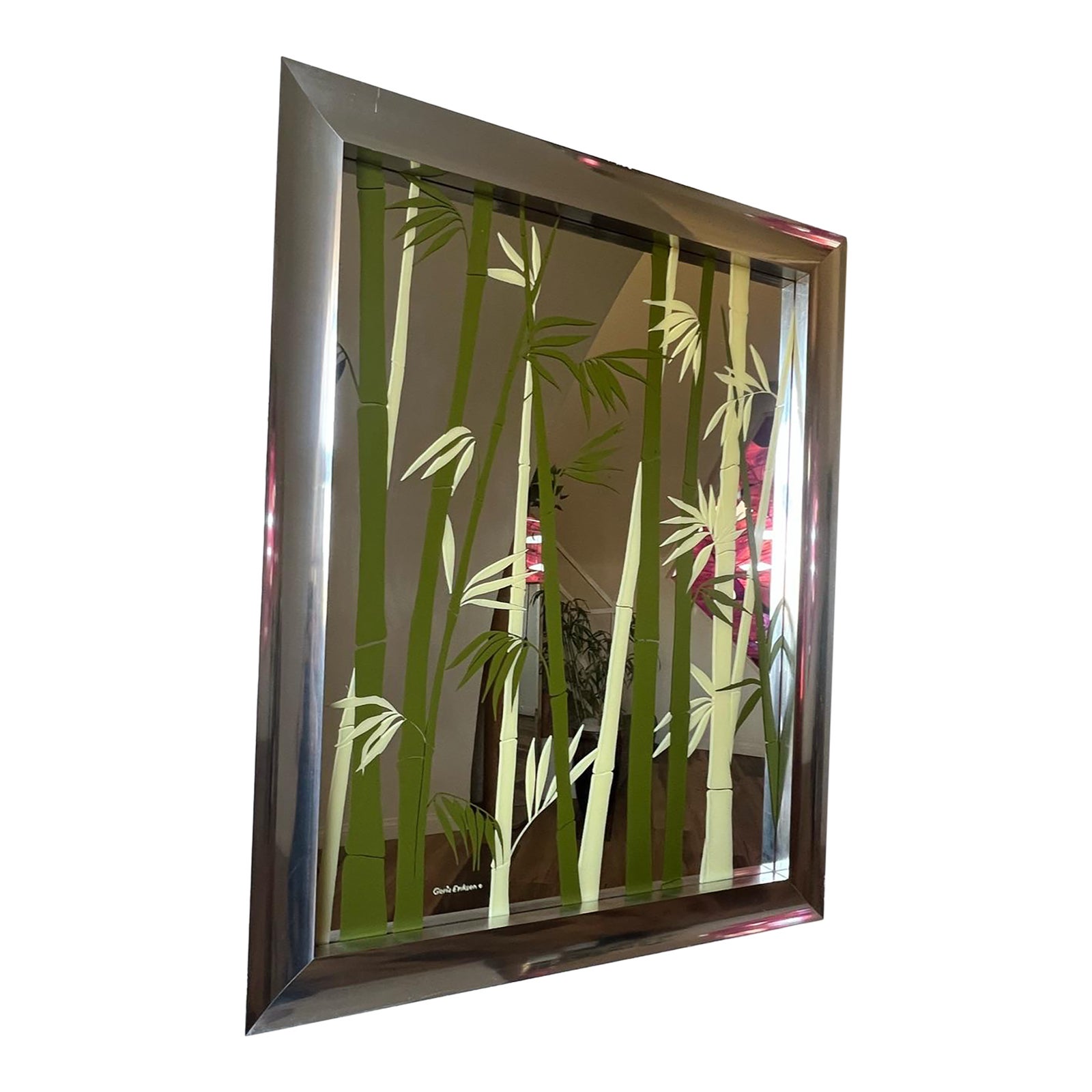 Rare Large Postmodern 1970s Bamboo Motif Gloria Erickson Wall Mirror ...