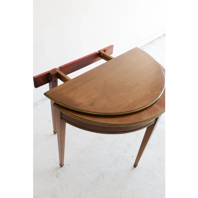 19th C. French Demilune Table With Brass Details | Chairish