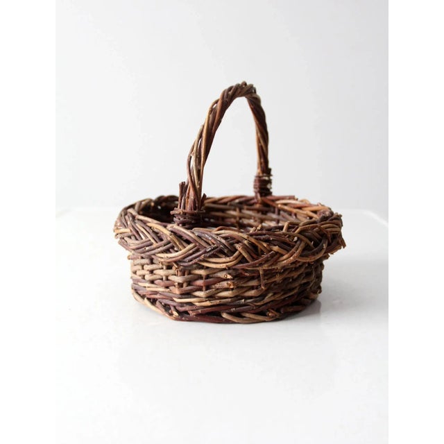 Vintage Rustic Wicker Basket | Chairish