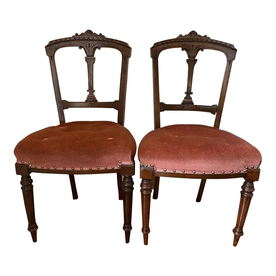 Pair of English Late Victorian Period Small Decorative Chairs | Chairish