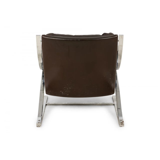Paul Tuttle for Strassel Mid-Century 'Zeta' Brown Leather Cantilever ...