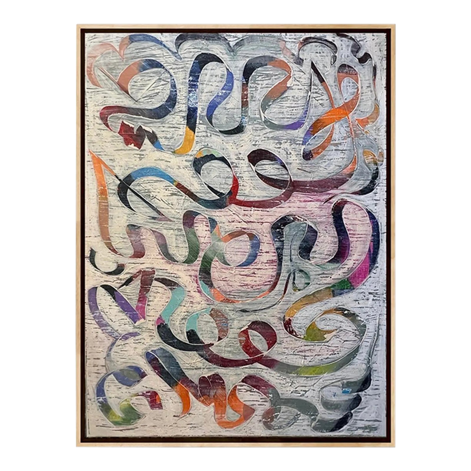 Original Abstract Painting Titled “Feted” by Pamela Harmon, Framed ...