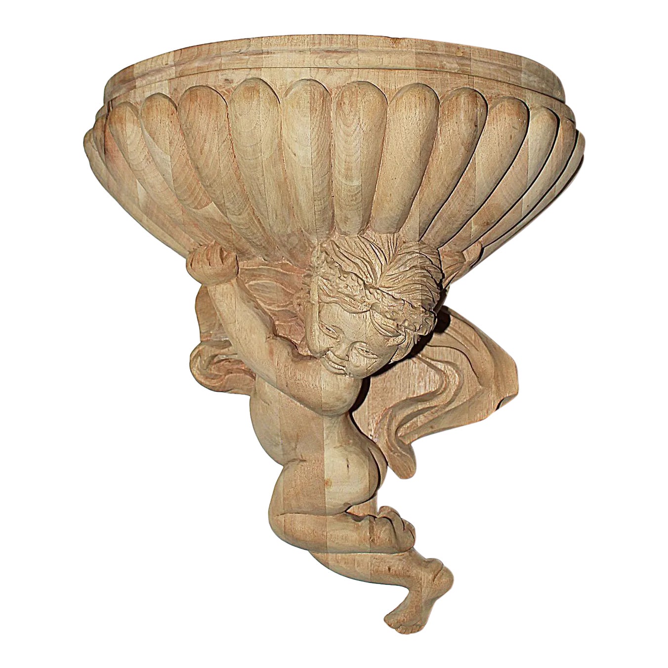 1980s Hand-Carved Putti Wall Bracket | Chairish