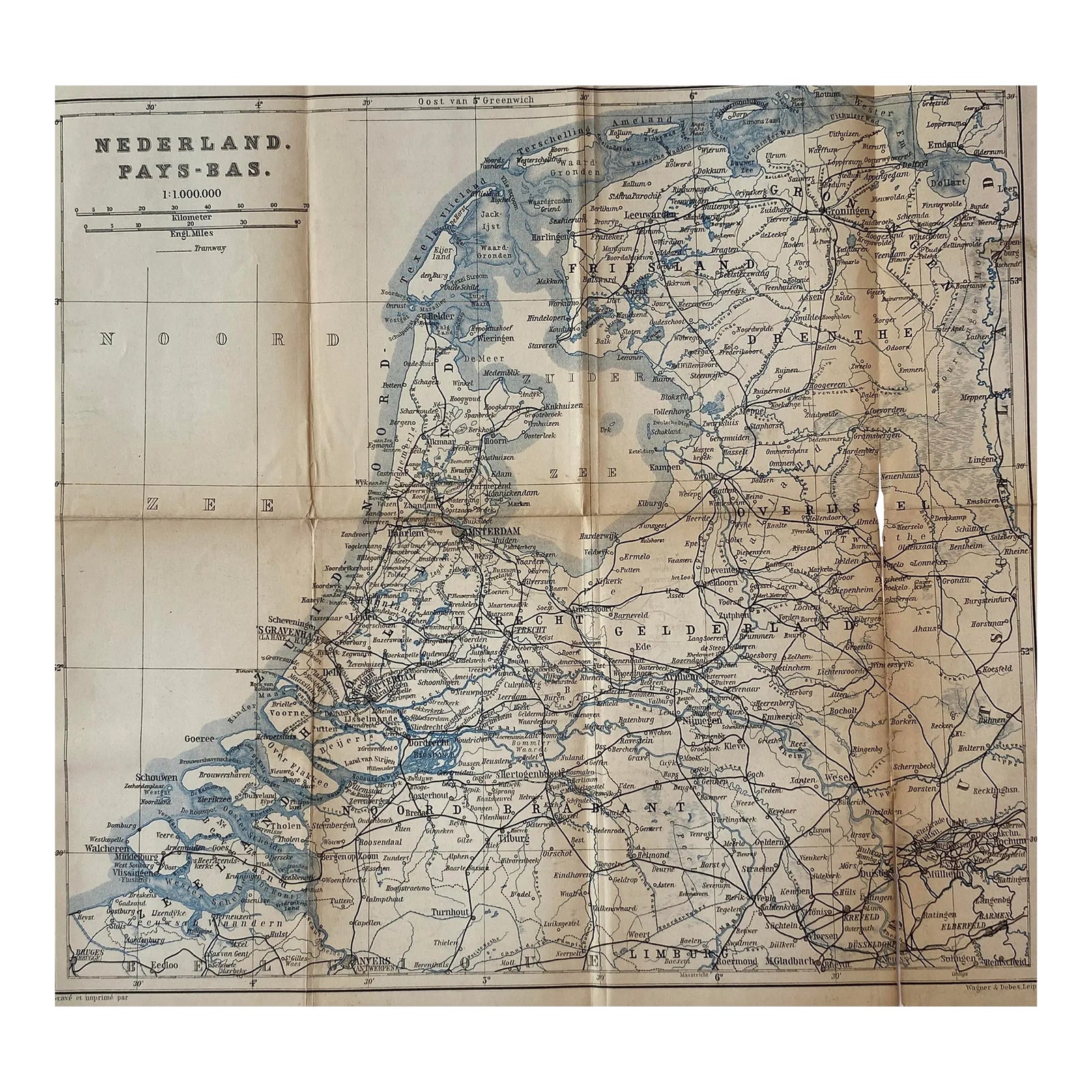 Antique Map of Netherlands | Chairish