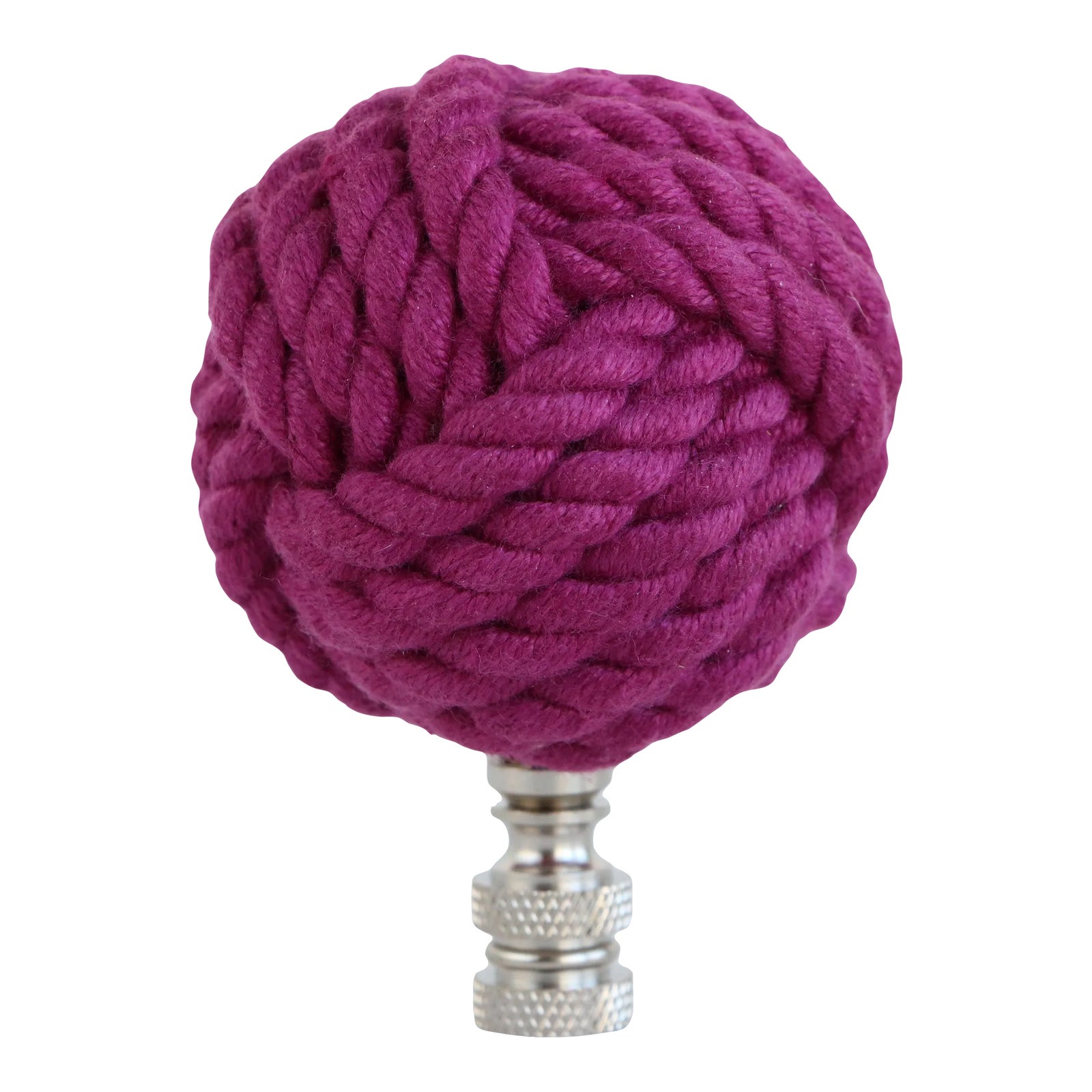 Nautical Knot Lamp Finial in Tyrian Purple on Chrome Hardware | Chairish