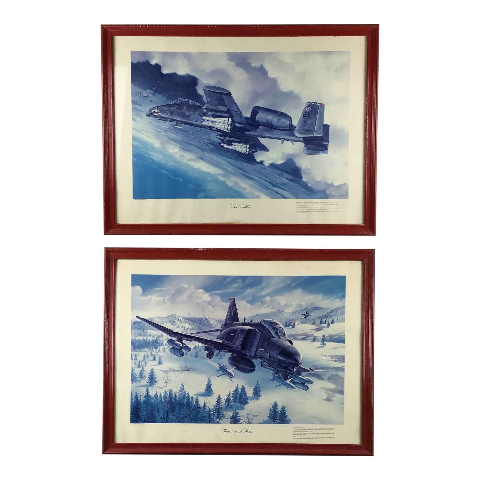 Framed Prints Mark Waki 1986 Fighter Jets - a Pair | Chairish