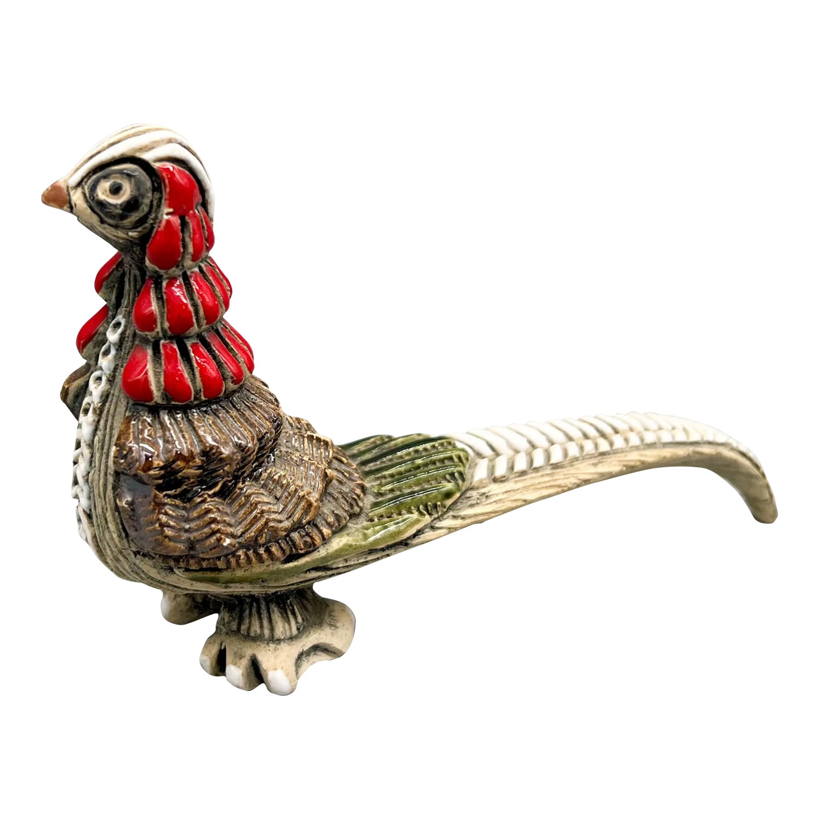 Vintage Artesania Rinconada Pheasant Bird Ceramic Figurine | Chairish
