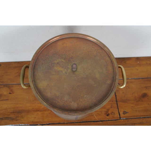 Heavy Antique French Copper Stock Pot Boiler Cauldron Acorn Lid Handles ...