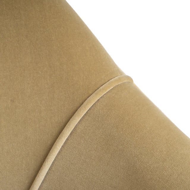 Saarinen Executive Arm Chairs in Sand Velvet and Ebony Walnut Legs by ...