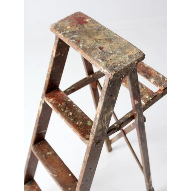 Vintage Painter's Wooden Folding Ladder | Chairish