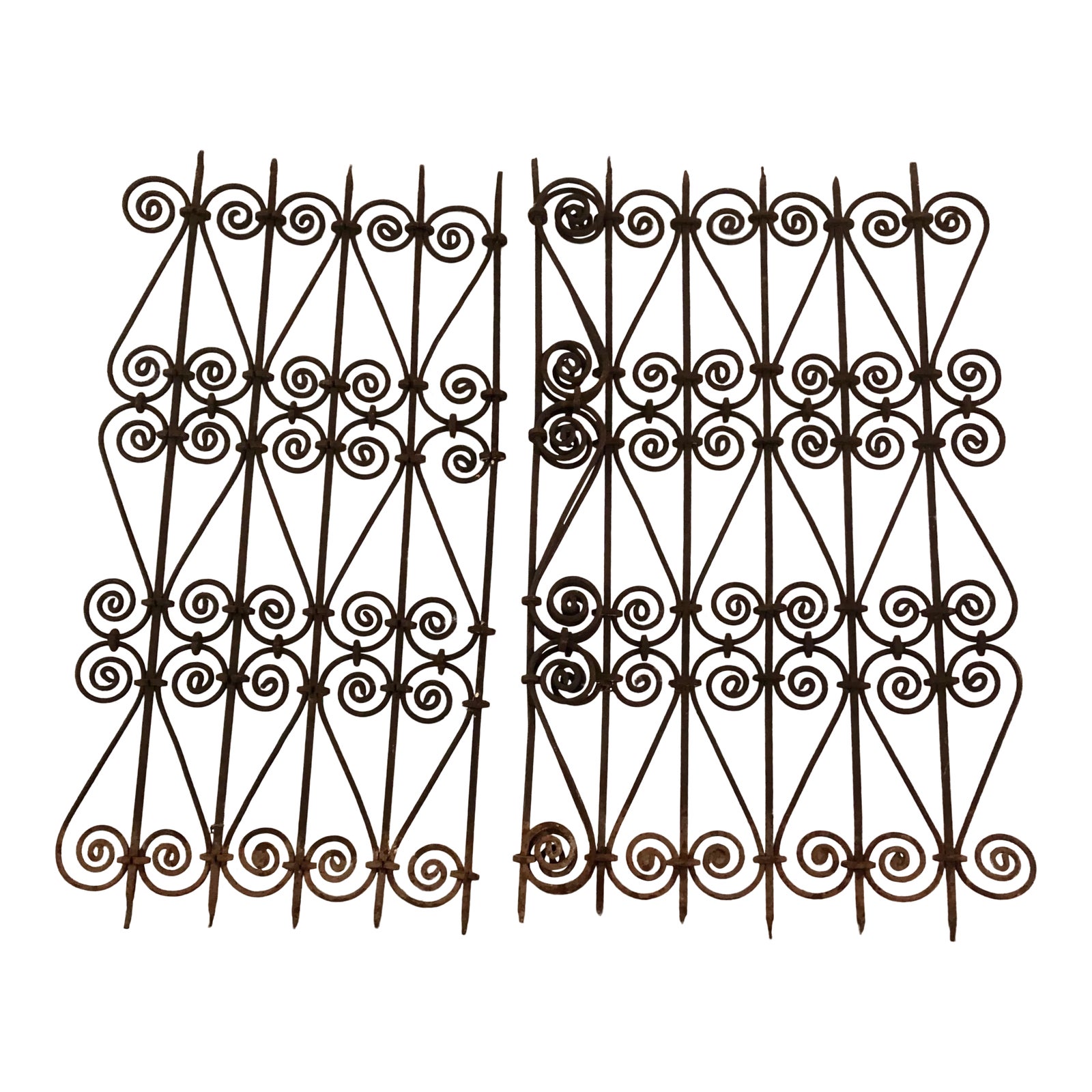 French Iron Scroll Window Grates - a Pair | Chairish