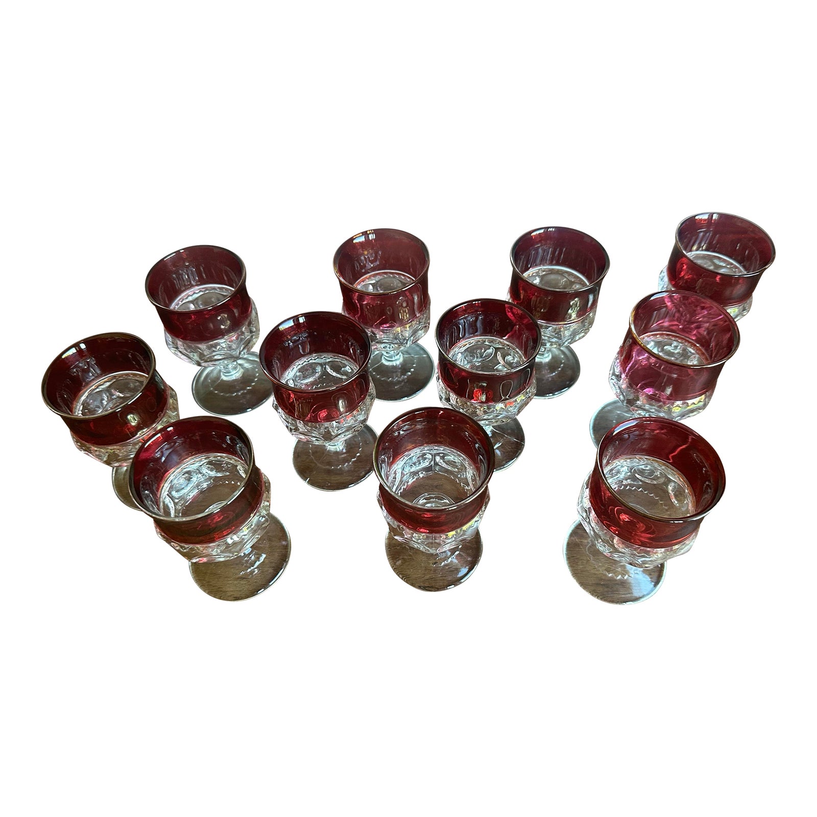 1960s Vintage Colony Glass Kings Crown/Ruby Crown Thumbprint Cocktail ...