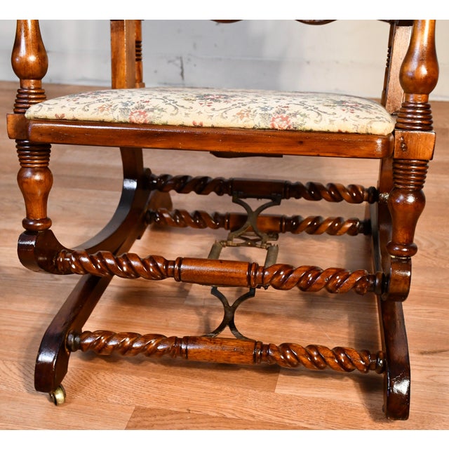 1870 Antique George Hunzinger Barley Twist Mahogany Platform Rocking ...