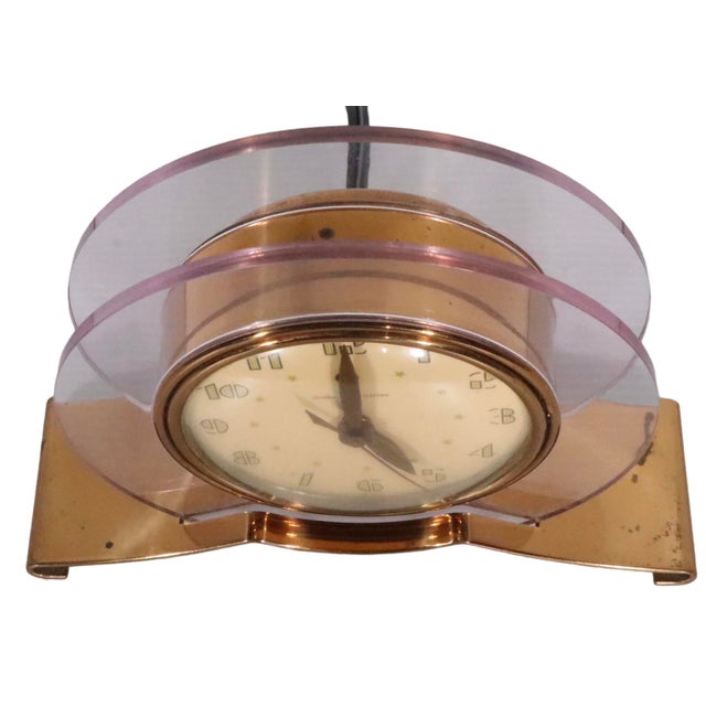 Art Deco Lucite and Brass Rapture Clock C 1930's | Chairish