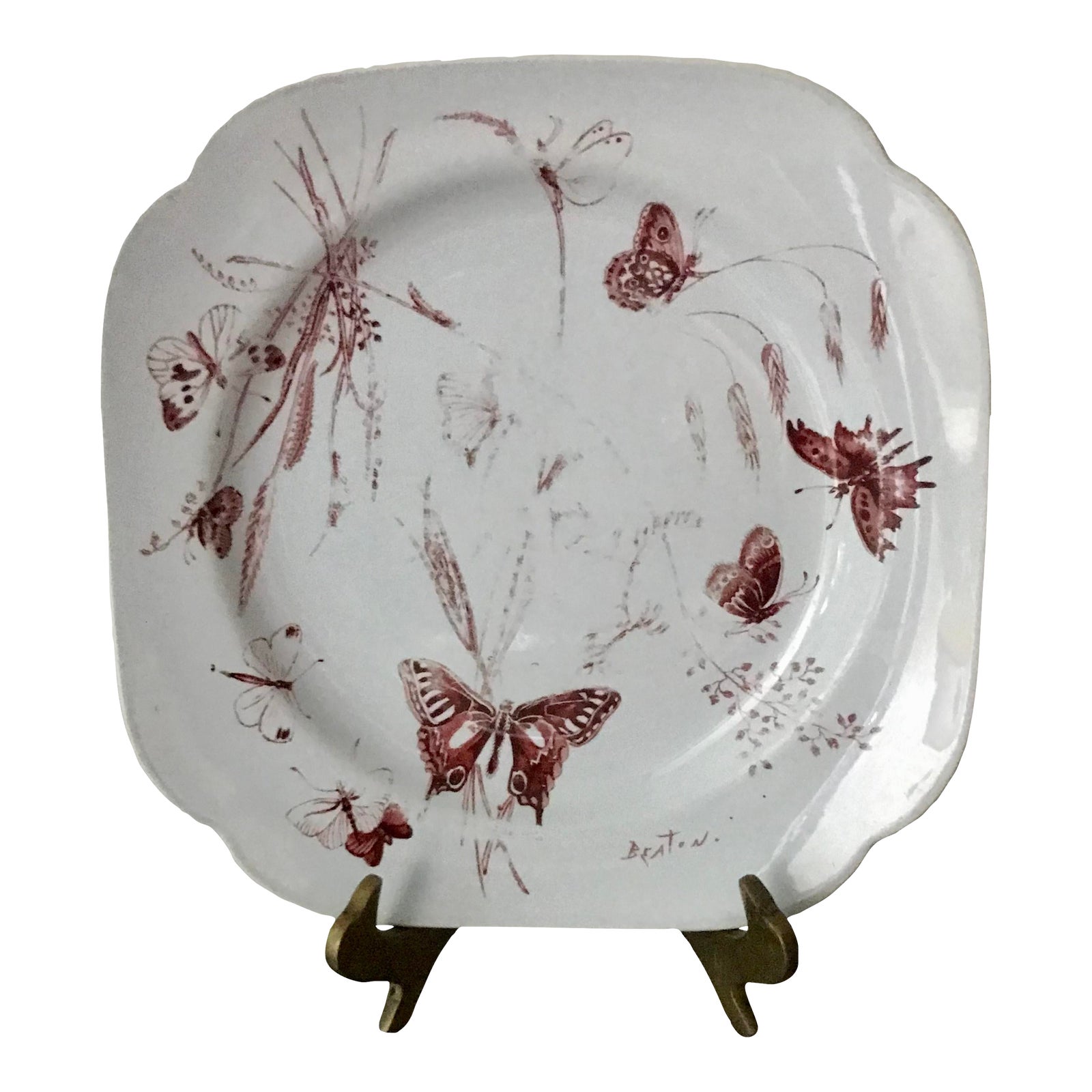 1970 Cecil Beaton for Spode Chinoiserie Style "Butterfly" China Plate ...