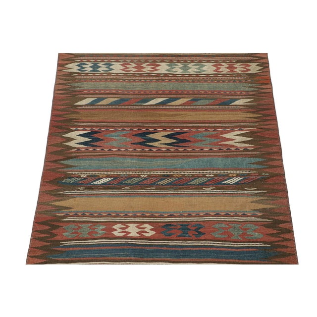 Vintage Persian Bidjar Tribal Kilim in Colorful Geometric Patterns - by ...