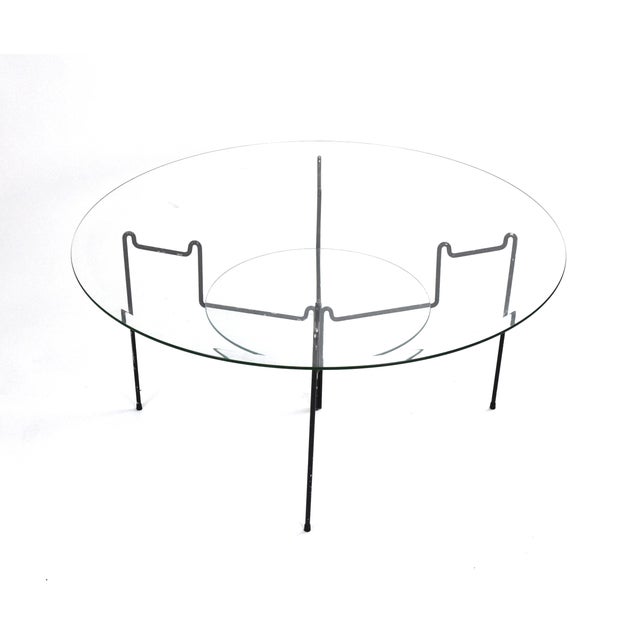 Mid 20th Century Vintage Modern Industrial Four Leg Metal Coffee Table ...