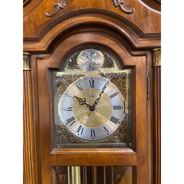 Late 20th Century Ridgeway Tempus Fugit Grandfather Clock | Chairish