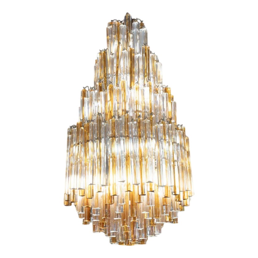 Large Water Drop Chandelier from Veronese, 1970s | Chairish