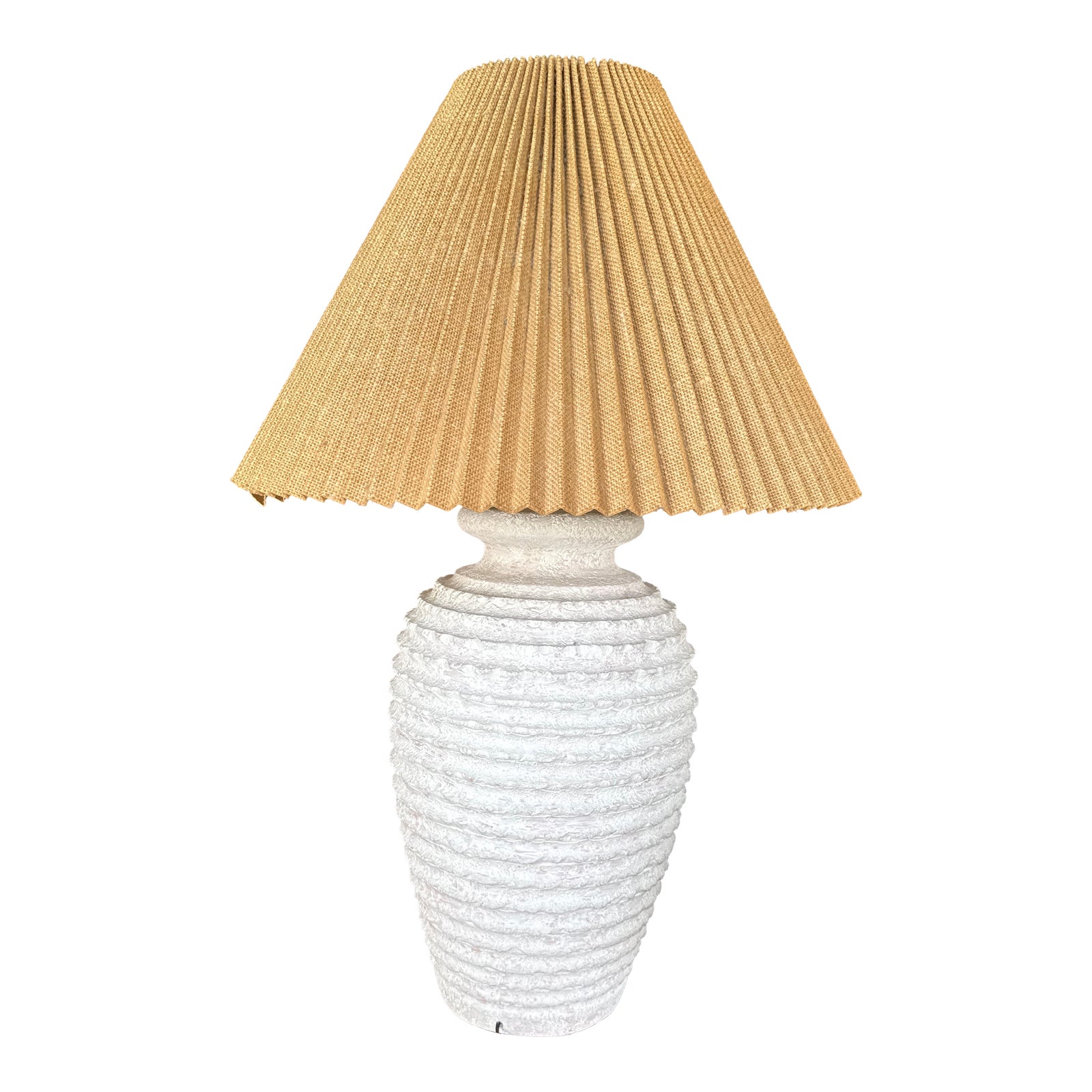 Extra Large Vintage Plaster Beehive Lamp and Grasscloth Lamp Shade ...