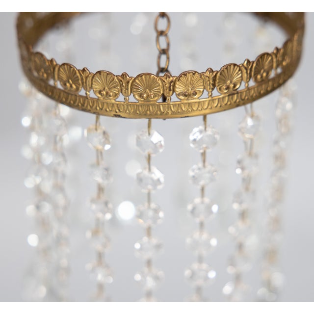 Antique French Ormolu & Crystals Electrolier Chandelier Light Shade ...