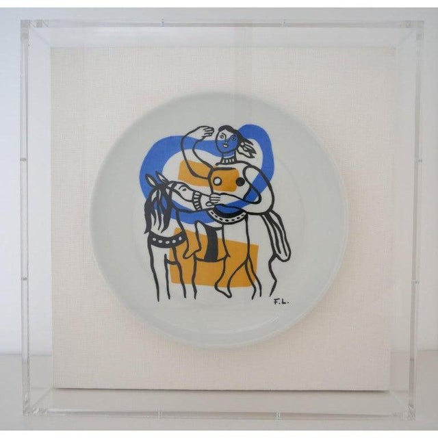 Framed Fernand Leger Porcelain Plates - a Set of 4 Different in Lucite ...
