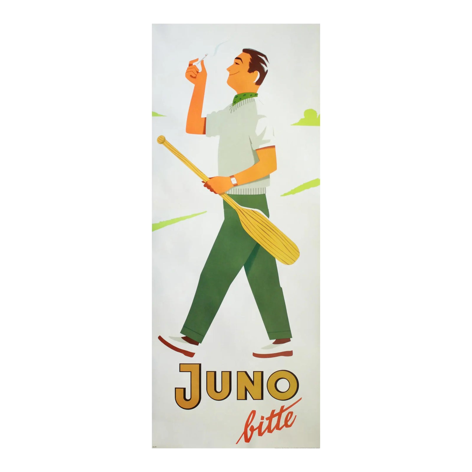 1950's Original German Mid-Century Cigarette Poster - Juno Bitte ...