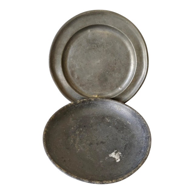 Antique 18th Century Pewter Plate and Bowl | Chairish